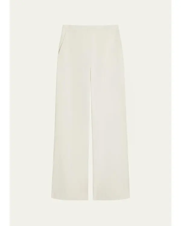 Max Mara Dentice Wide-leg Stretch Cotton Twill Pants