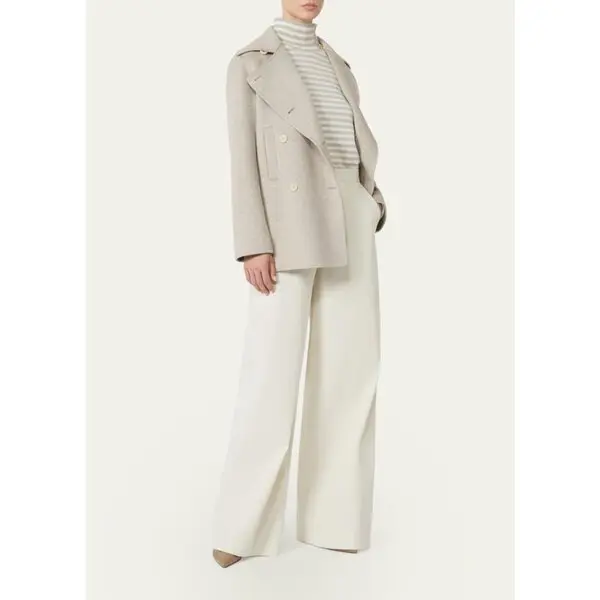 Max Mara Dentice Wide-leg Stretch Cotton Twill Pants