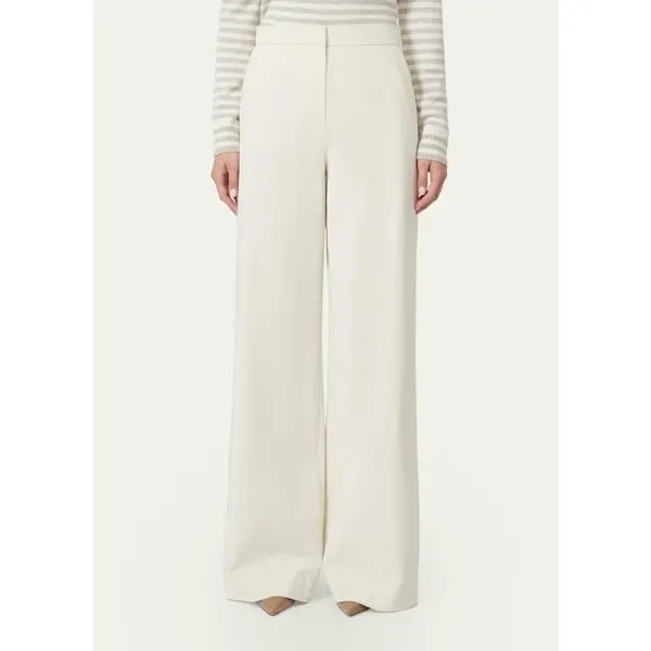 Max Mara Dentice Wide-leg Stretch Cotton Twill Pants