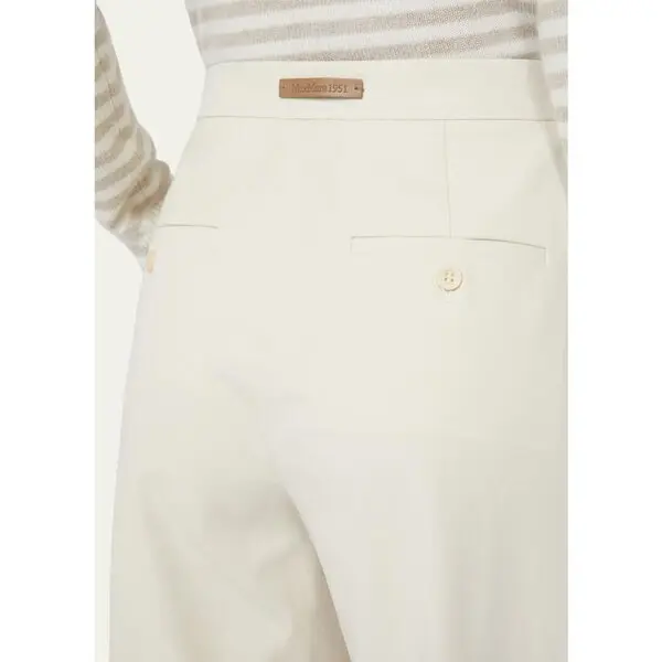 Max Mara Dentice Wide-leg Stretch Cotton Twill Pants