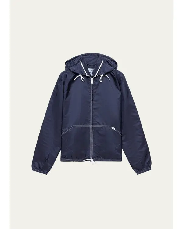 Prada Re-nylon Zip-up Jacket - Blue