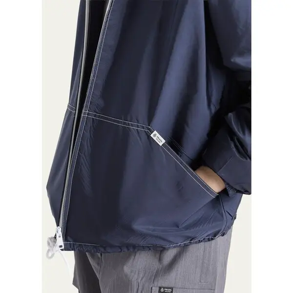 Prada Re-nylon Zip-up Jacket - Blue