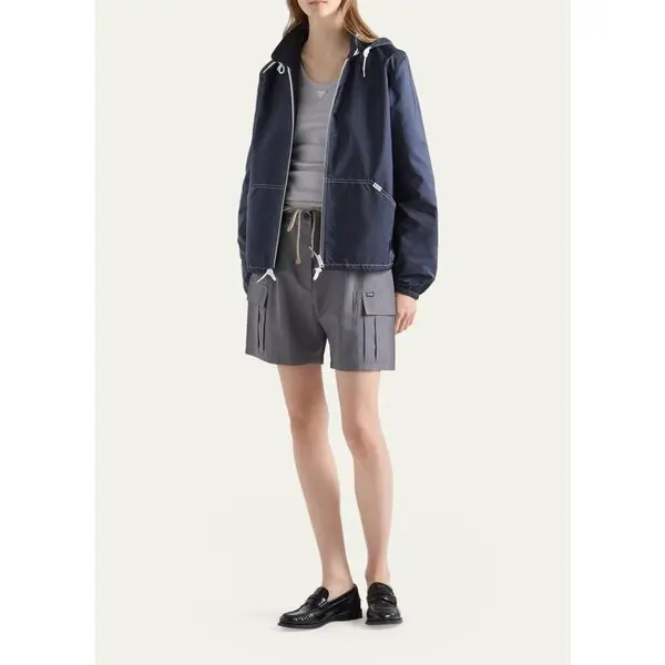Prada Re-nylon Zip-up Jacket - Blue