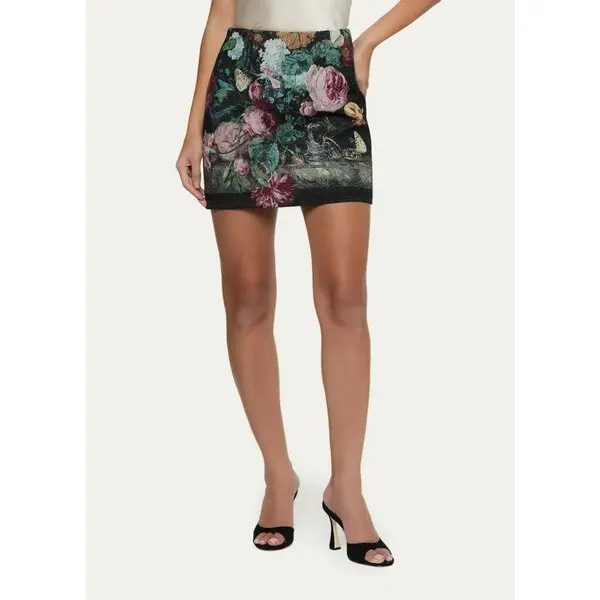 L'Agence Marseille Floral Jacquard Mini Skirt