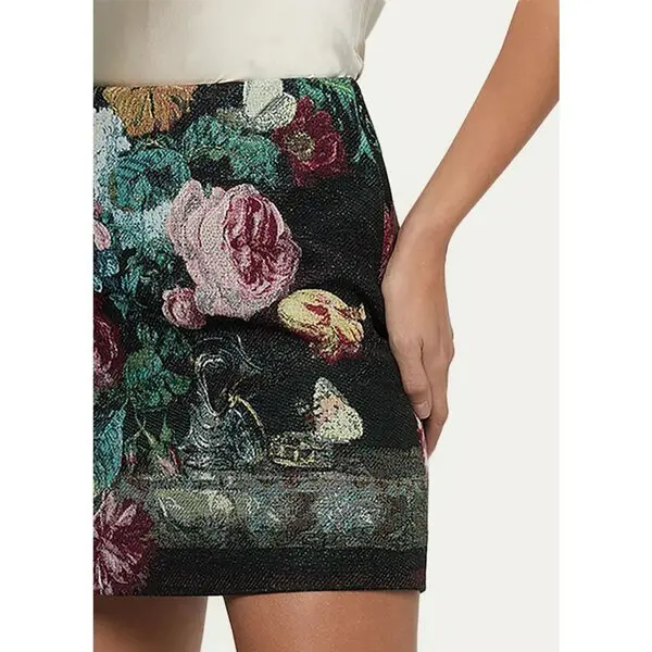L'Agence Marseille Floral Jacquard Mini Skirt