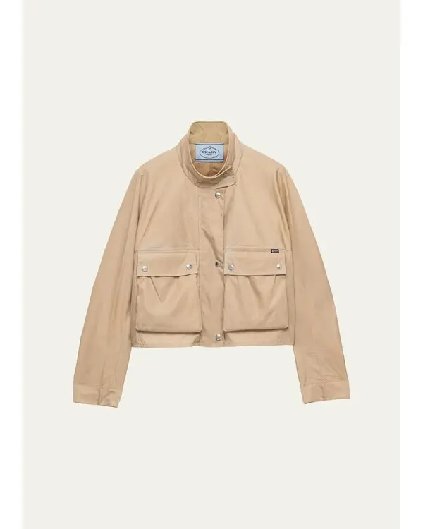 Prada Washed Re-nylon Jacket - Camel