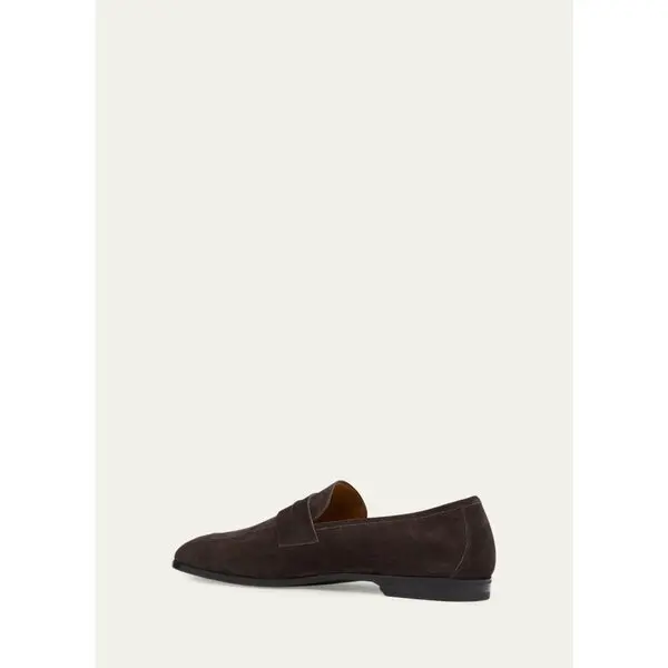 TOM FORD Sean Suede Penny Loafers - Black