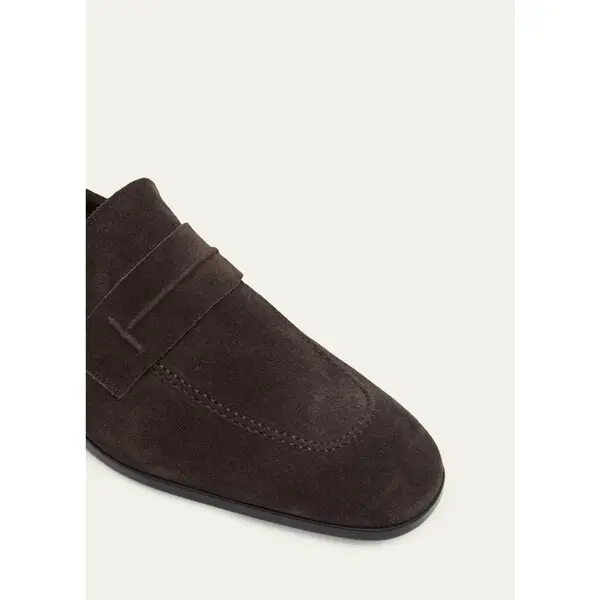 TOM FORD Sean Suede Penny Loafers - Black