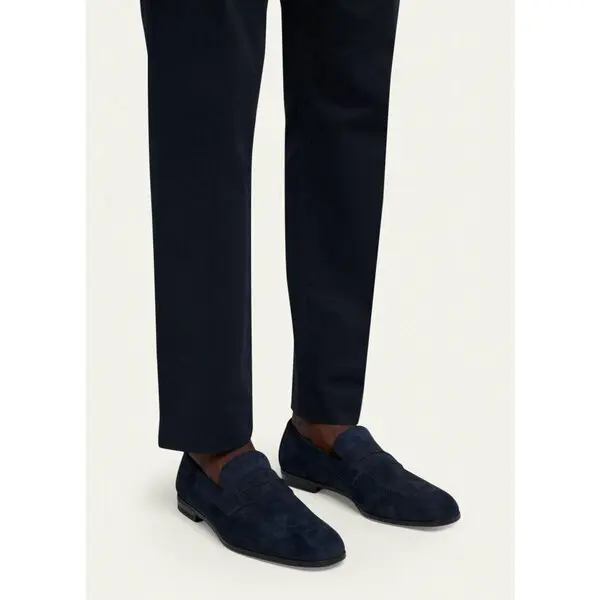 TOM FORD Sean Suede Penny Loafers - Black