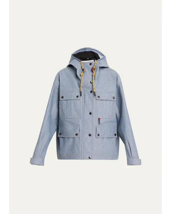 Moncler Beziers Chambray Field Jacket - Blue