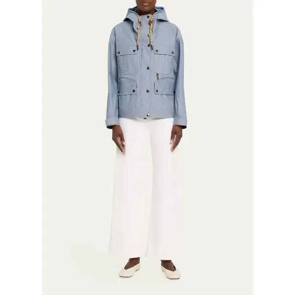 Moncler Beziers Chambray Field Jacket - Blue