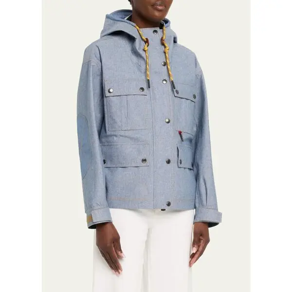 Moncler Beziers Chambray Field Jacket - Blue