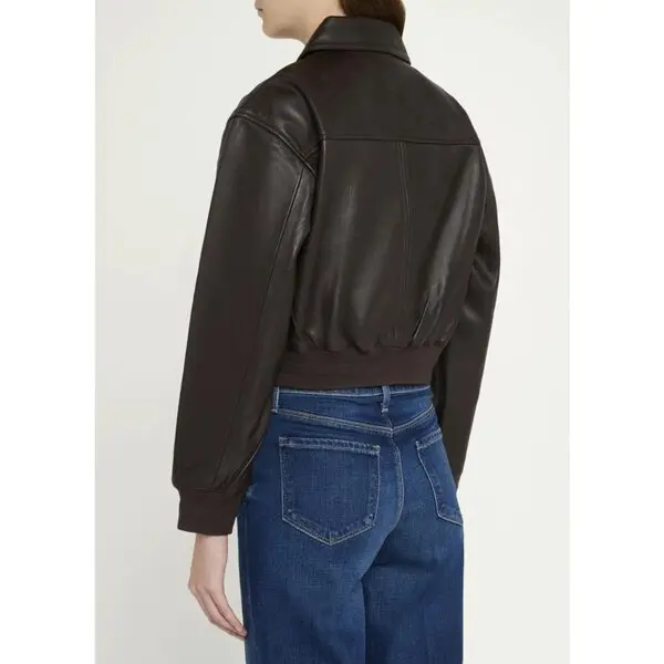 L'Agence Clotilde Leather Bomber Jacket