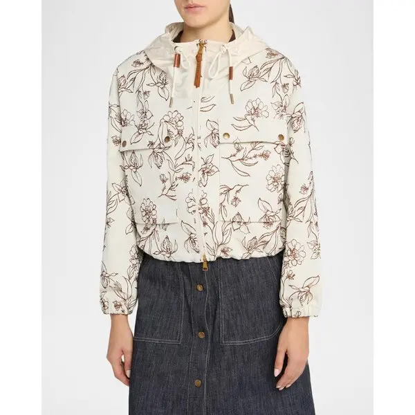 Moncler Nepeta Hooded Floral Jacket - Print