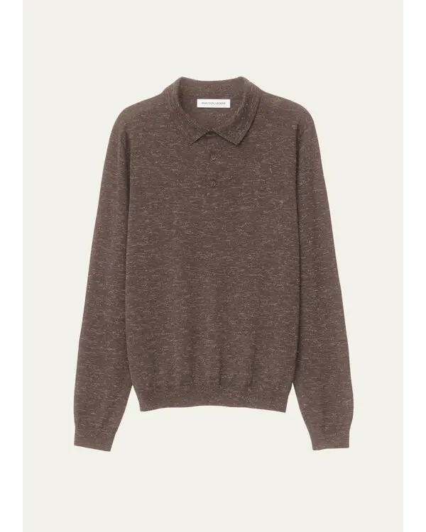 Iris Von Arnim Wool, Silk And Linen Long-sleeve Polo Shirt