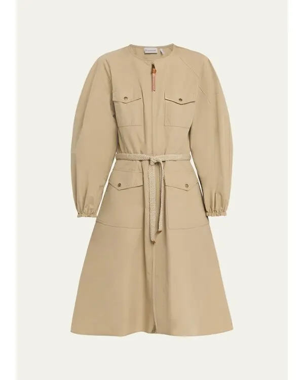 Moncler Pleated Poplin Dress