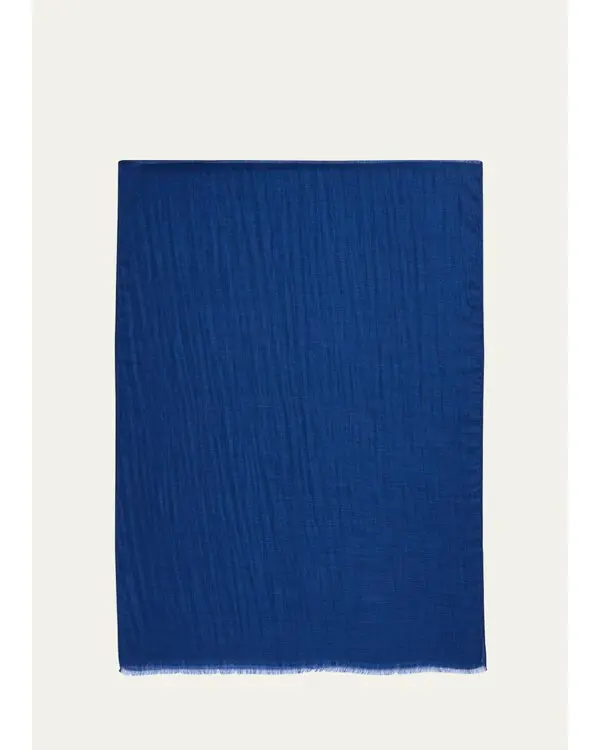 PIACENZA CASHMERE 1733 Cashmere Eyelash Fringe Solid Scarf - Cobalt