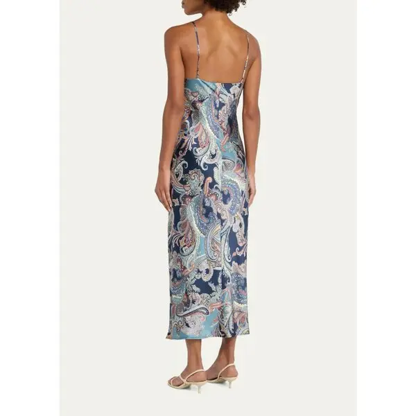L'Agence Seridie Paisley Mid-length Slip Dress