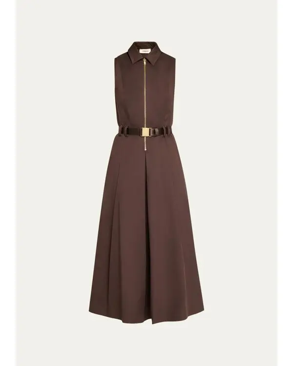 L'Agence Kolton Sleeveless Belted Midi Dress