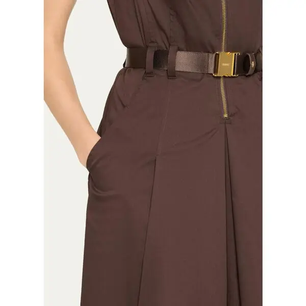L'Agence Kolton Sleeveless Belted Midi Dress