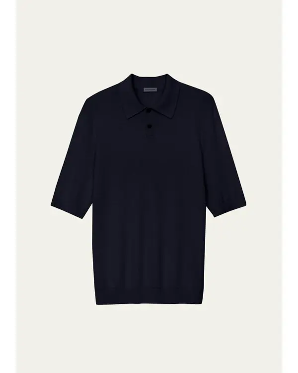 Iris Von Arnim Cashmere And Silk Knit Polo Shirt