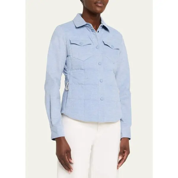 Moncler Nangy Corduroy Down Shirt Jacket