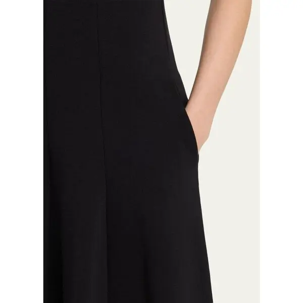 Vince Seamed Square-neck Knit Midi Dress - Black