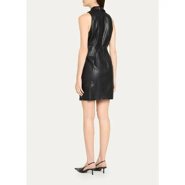 L'Agence Apolline Sleeveless Faux-leather Mini Dress