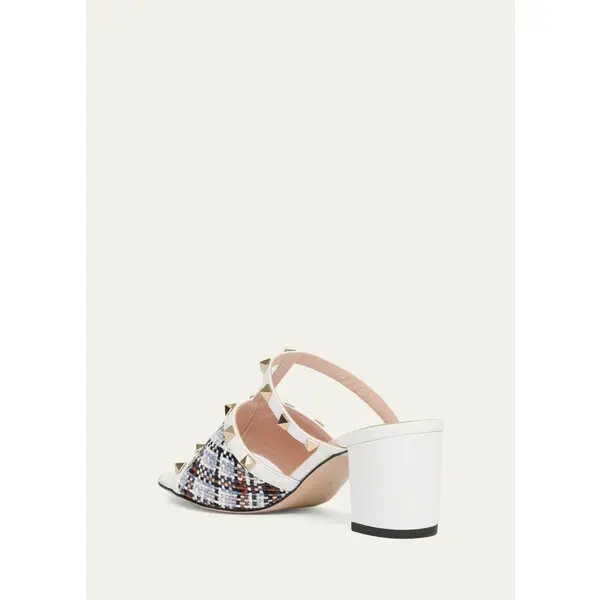 Valentino Garavani 60mm Rockstud Leather Block-heel Mules