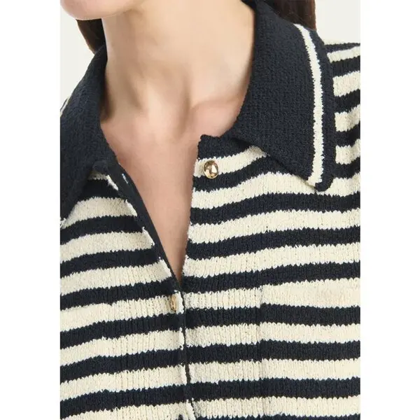 Altuzarra Mamie Striped Knit Button-front Mini Polo Dress