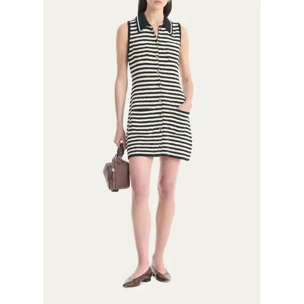 Altuzarra Mamie Striped Knit Button-front Mini Polo Dress