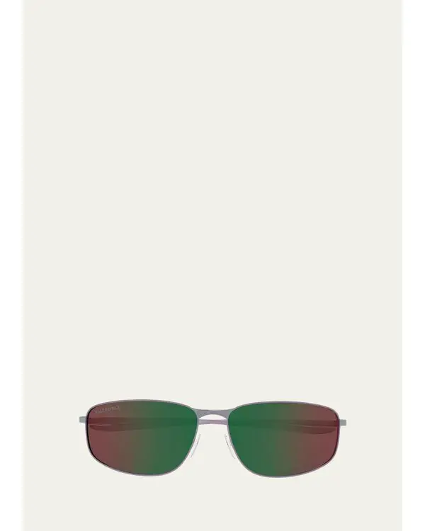 Balenciaga Bb0494sa-005 Metal And Nylon Rectangle Sunglasses