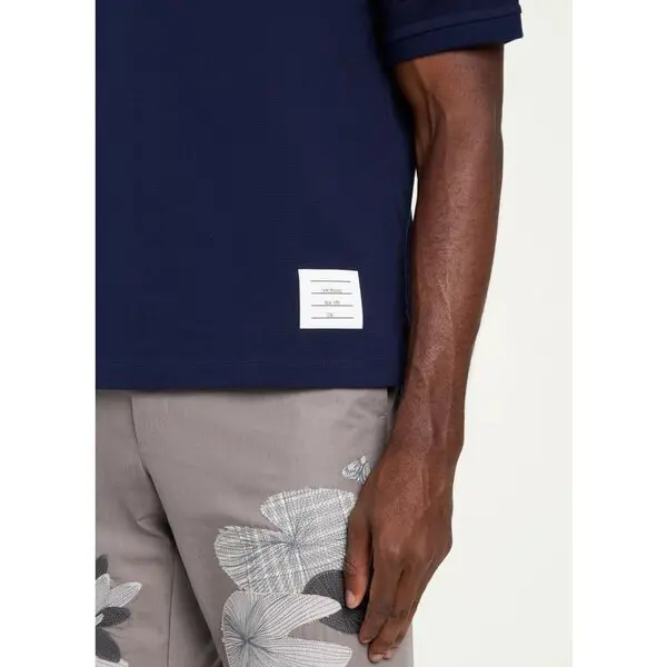 Thom Browne Cotton 4-bar Sleeve Name Applique Polo Shirt