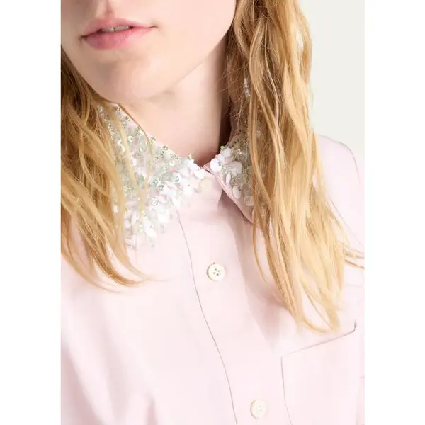 Prada Embroidered Poplin Shirtdress
