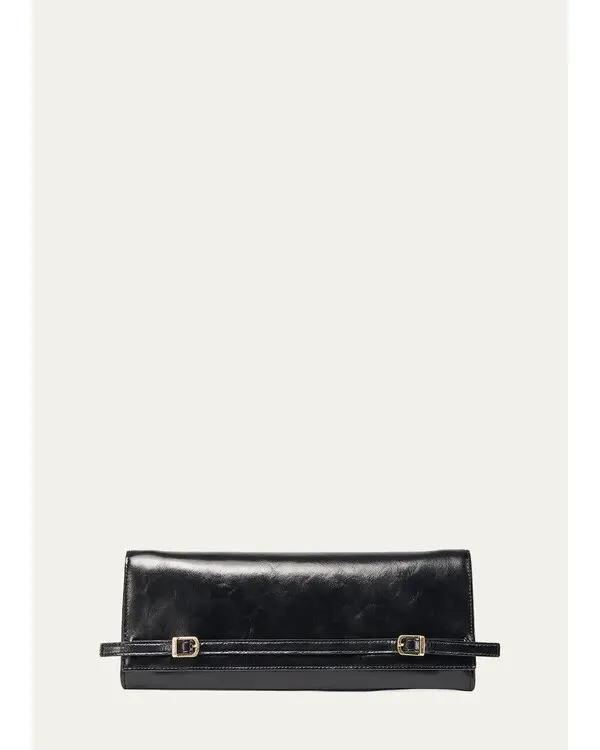 Simkhai River Leather East-west Moto Clutch Bag