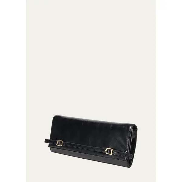 Simkhai River Leather East-west Moto Clutch Bag