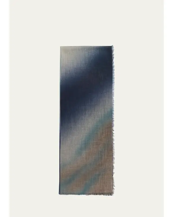 PIACENZA CASHMERE 1733 Cashmere Degrade-motif Eyelash Fringe Scarf - Blu Multi