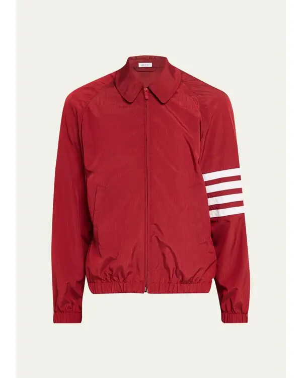 Thom Browne Ripstop 4-bar Full-zip Jacket - Dark Red