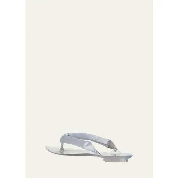 Alaïa Invisible Padded Thong Flat Sandals - Argent