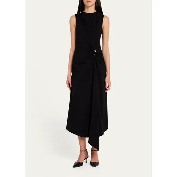 Veronica Beard Freja Asymmetric Draped Midi Dress