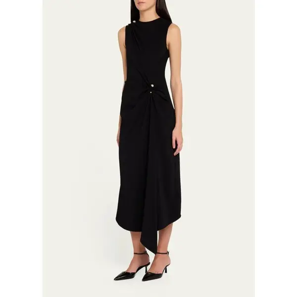 Veronica Beard Freja Asymmetric Draped Midi Dress