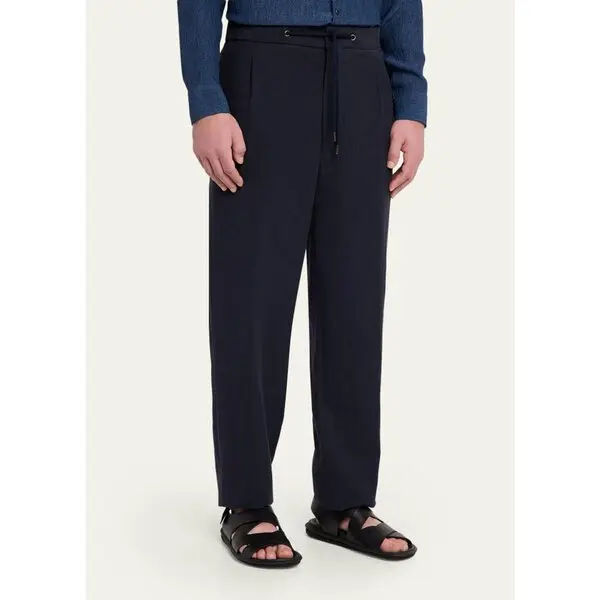 Giorgio Armani Single-pleat Linen Canvas Trousers