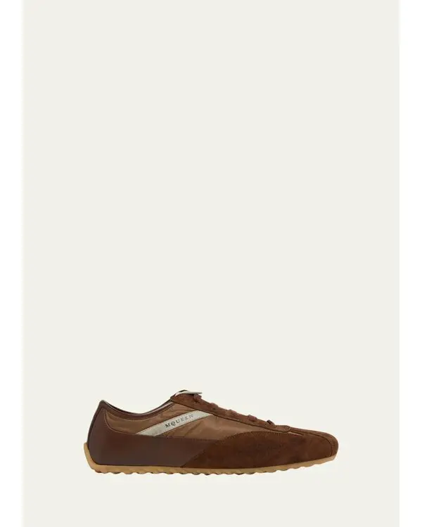 Alexander McQueen Boxe Mixed Media Low-top Sneakers - Brown