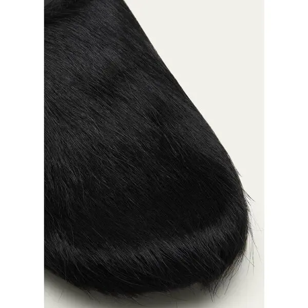 Marni Fussbett Calf Hair Sabot Mules - Iris/blue