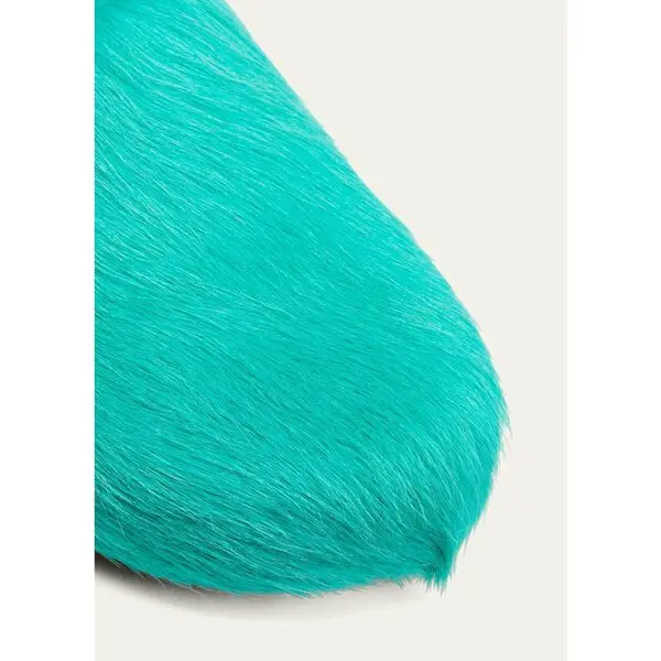 Marni Fussbett Calf Hair Sabot Mules - Iris/blue