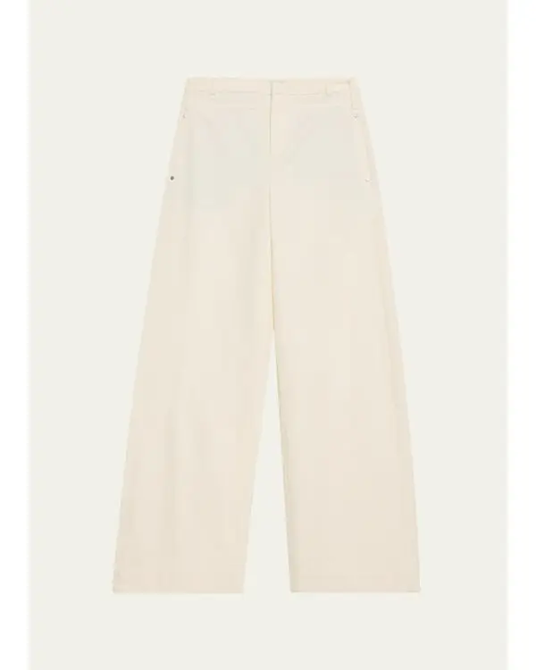 Vince Double-waistband Wide-leg Utility Pants
