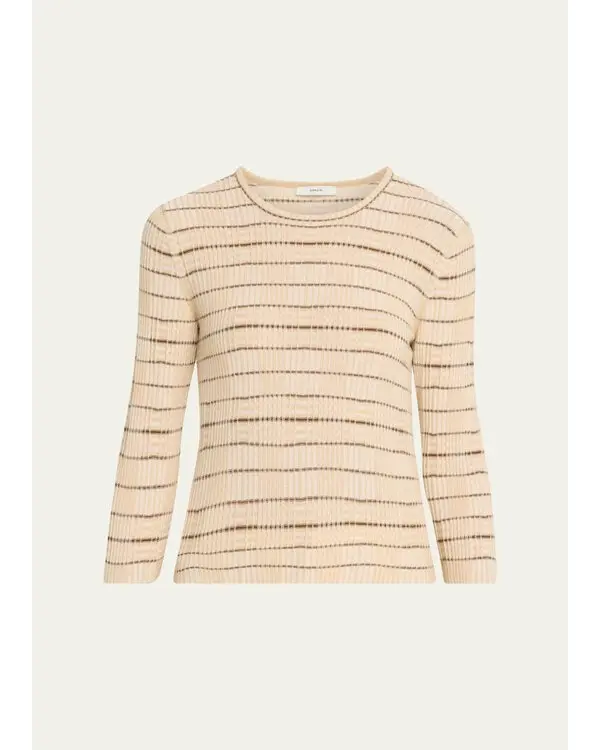 Vince Plaid Elbow-sleeve Sweater