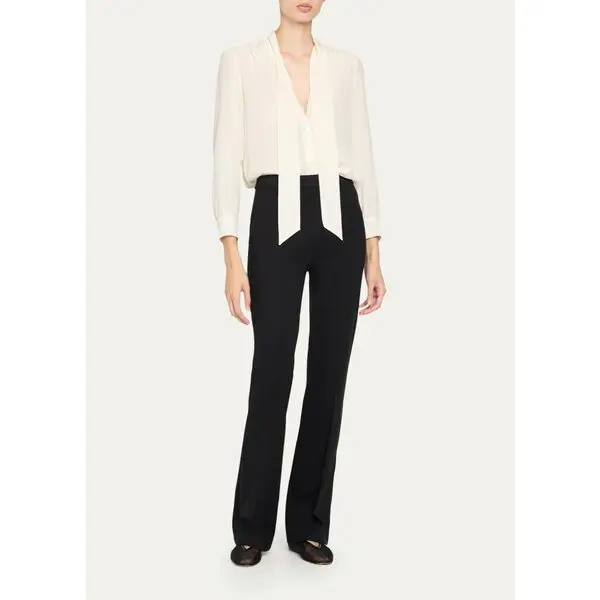 Veronica Beard Gracie Zip-back Bootcut Pants