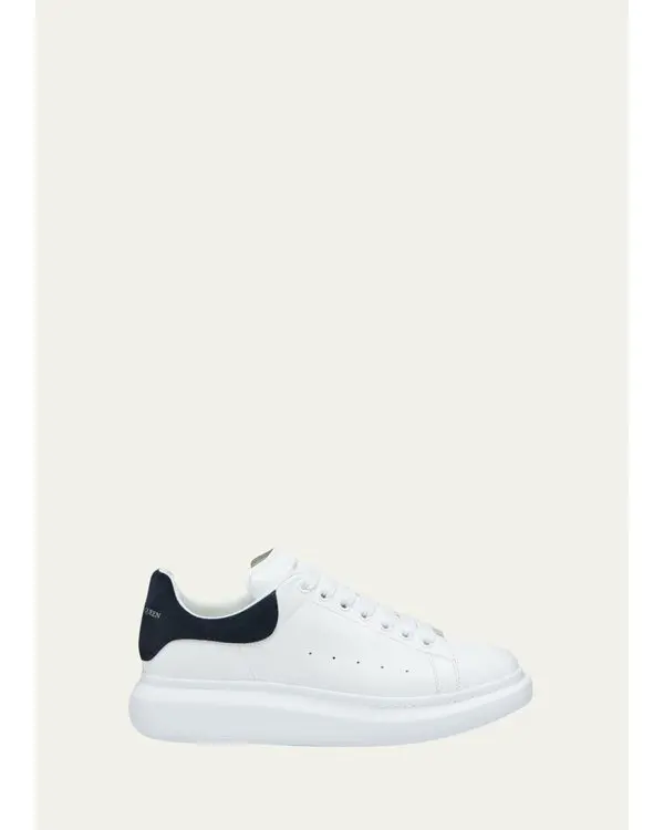 Alexander McQueen Leather And Suede Oversized Sneakers - White/blue Grey