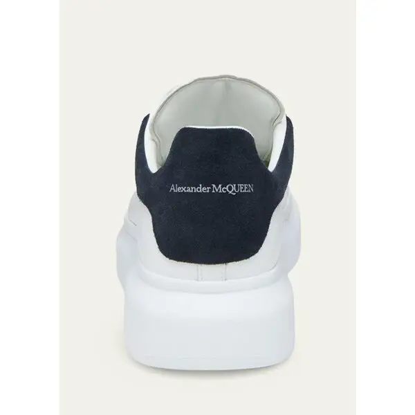 Alexander McQueen Leather And Suede Oversized Sneakers - White/blue Grey